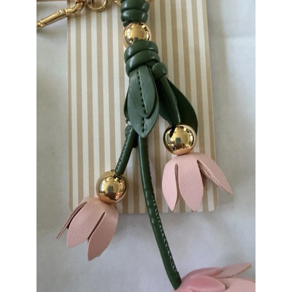 Piper | Accessories | New Piper K Bag Charm Green Faux Leather And Pink ...